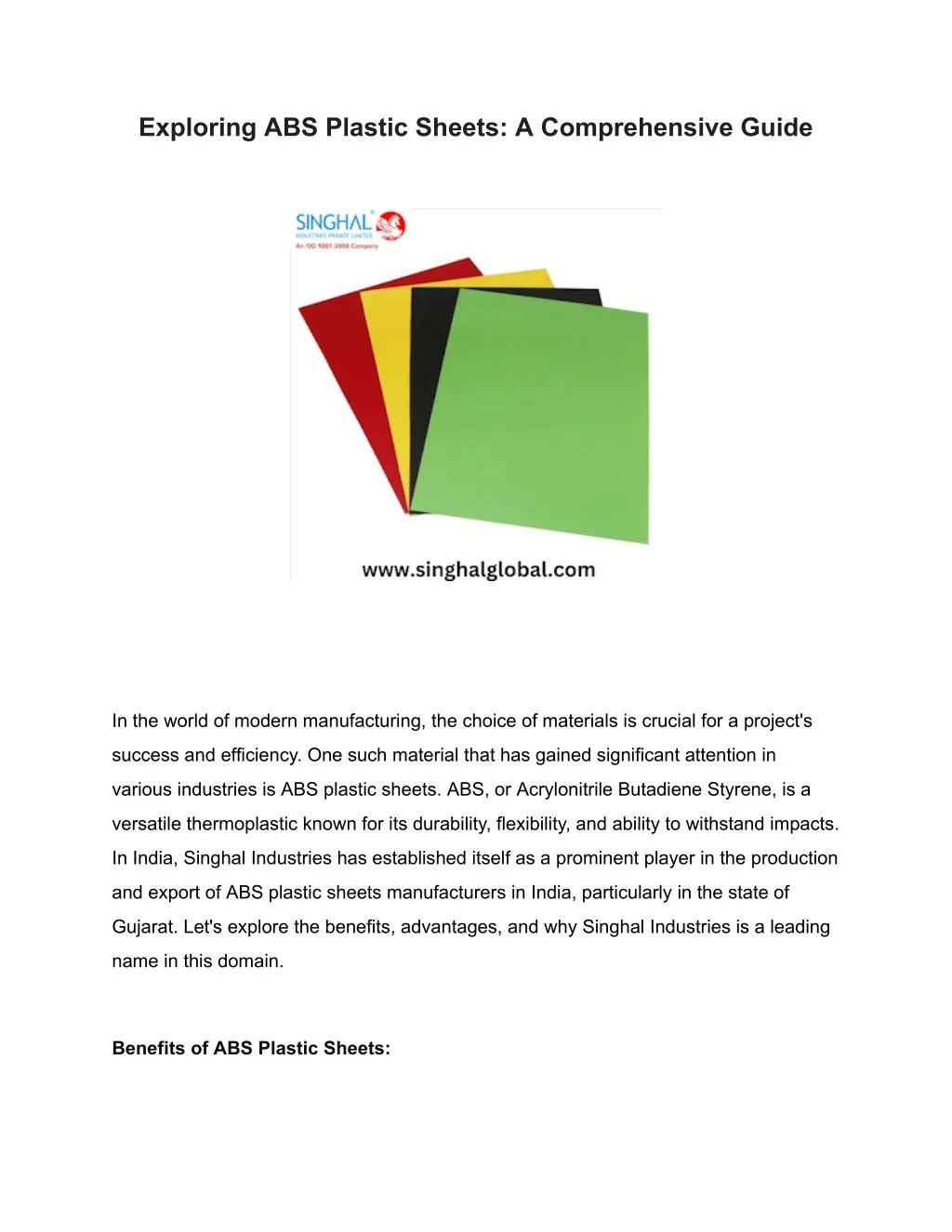 PPT - Exploring ABS Plastic Sheets_ A Comprehensive Guide PowerPoint Presentation - ID:13047485