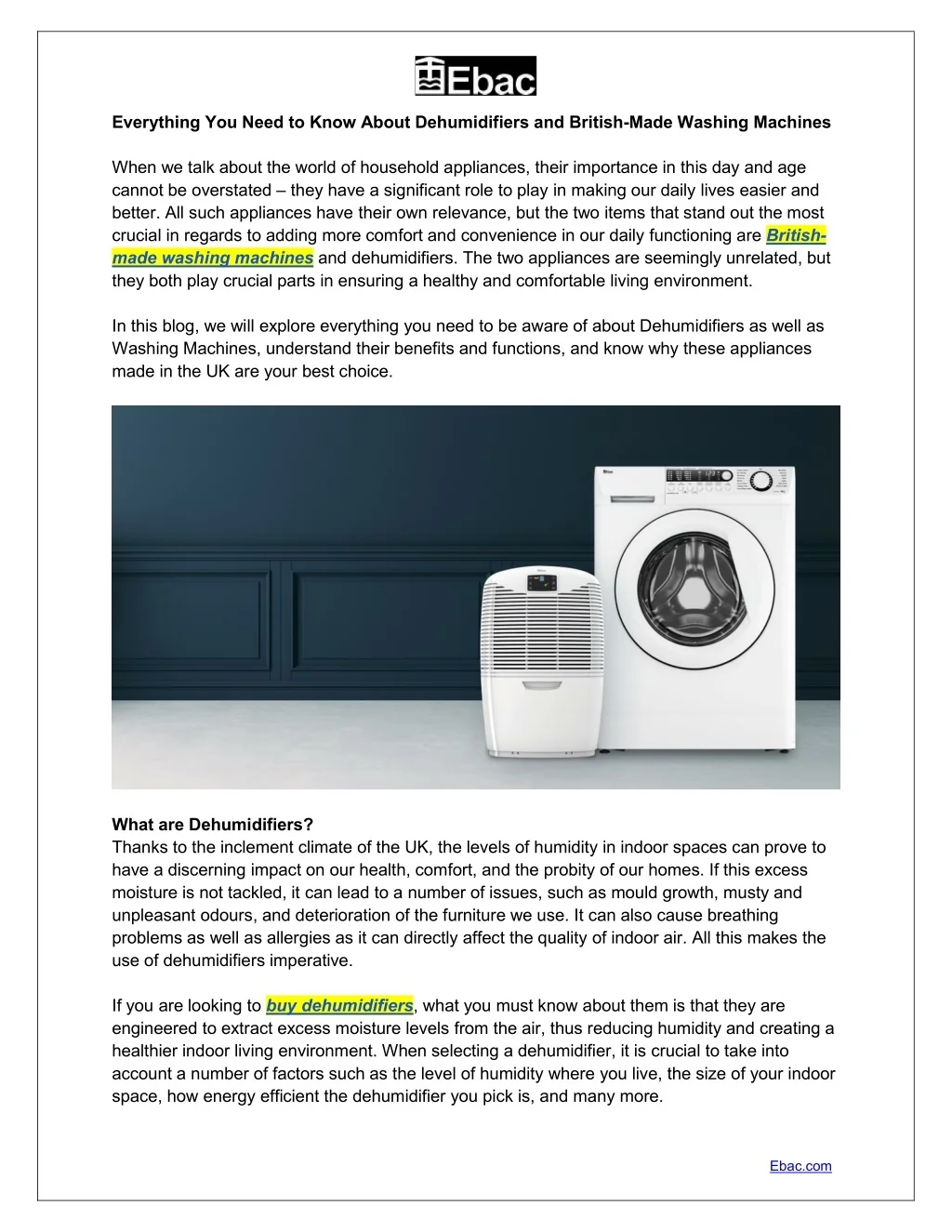 PPT - Everything You Need to Know About Dehumidifiers and British Made ...