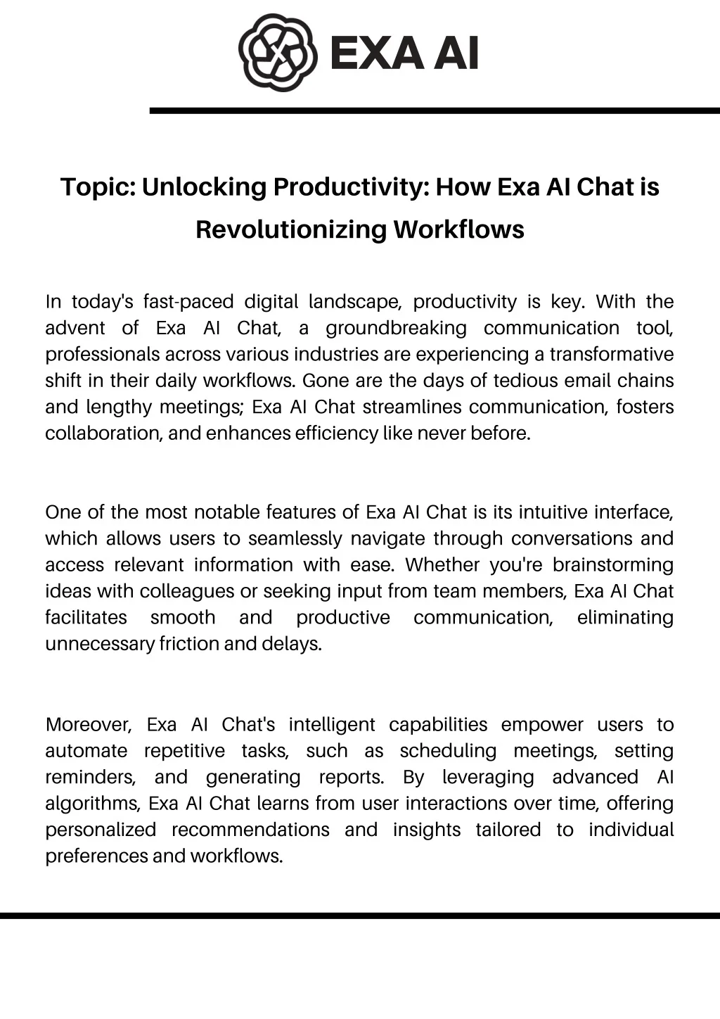 PPT - Unlocking Efficiency: How EXA AI Chat Transforms Workflows ...