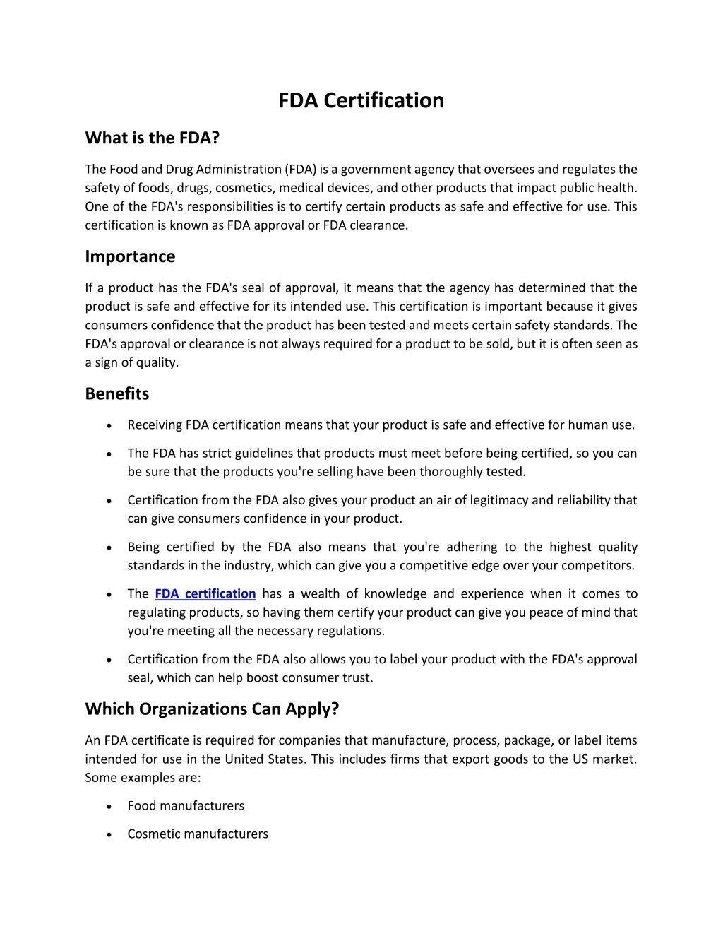 PPT - FDA Certification PowerPoint Presentation, free download - ID ...