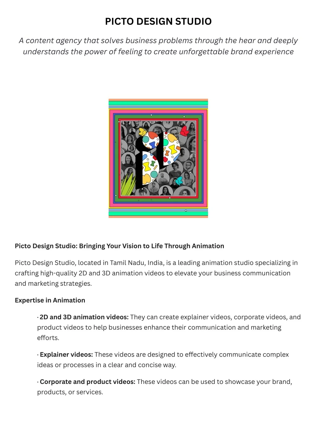 PPT - "Picto Design Studio: Creative Solutions Portfolio" PowerPoint ...