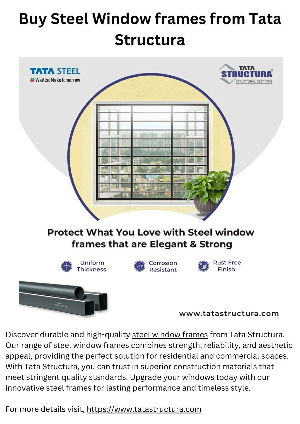 PPT - Buy Steel Window frames from Tata Structura PowerPoint ...