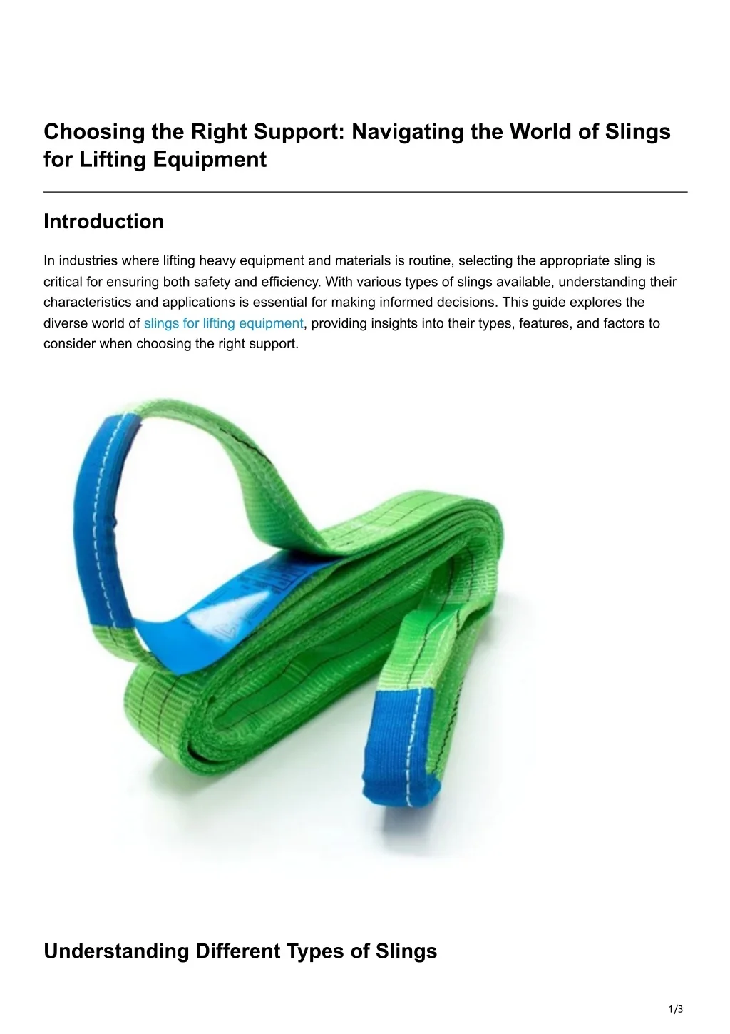 PPT - Choosing the Right Support Navigating the World of Slings for ...