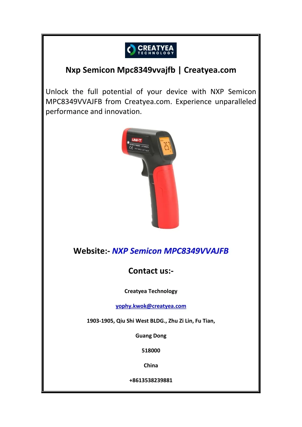 PPT - Nxp Semicon Mpc8349vvajfb Creatyea.com PowerPoint Presentation ...