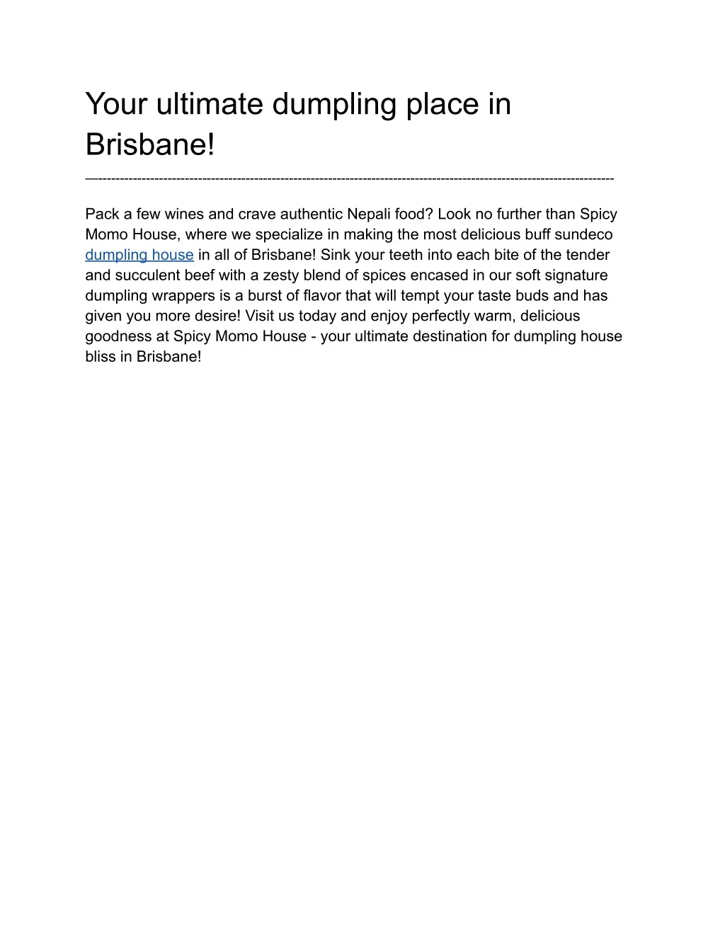 PPT - Your ultimate dumpling place in Brisbane PowerPoint Presentation ...