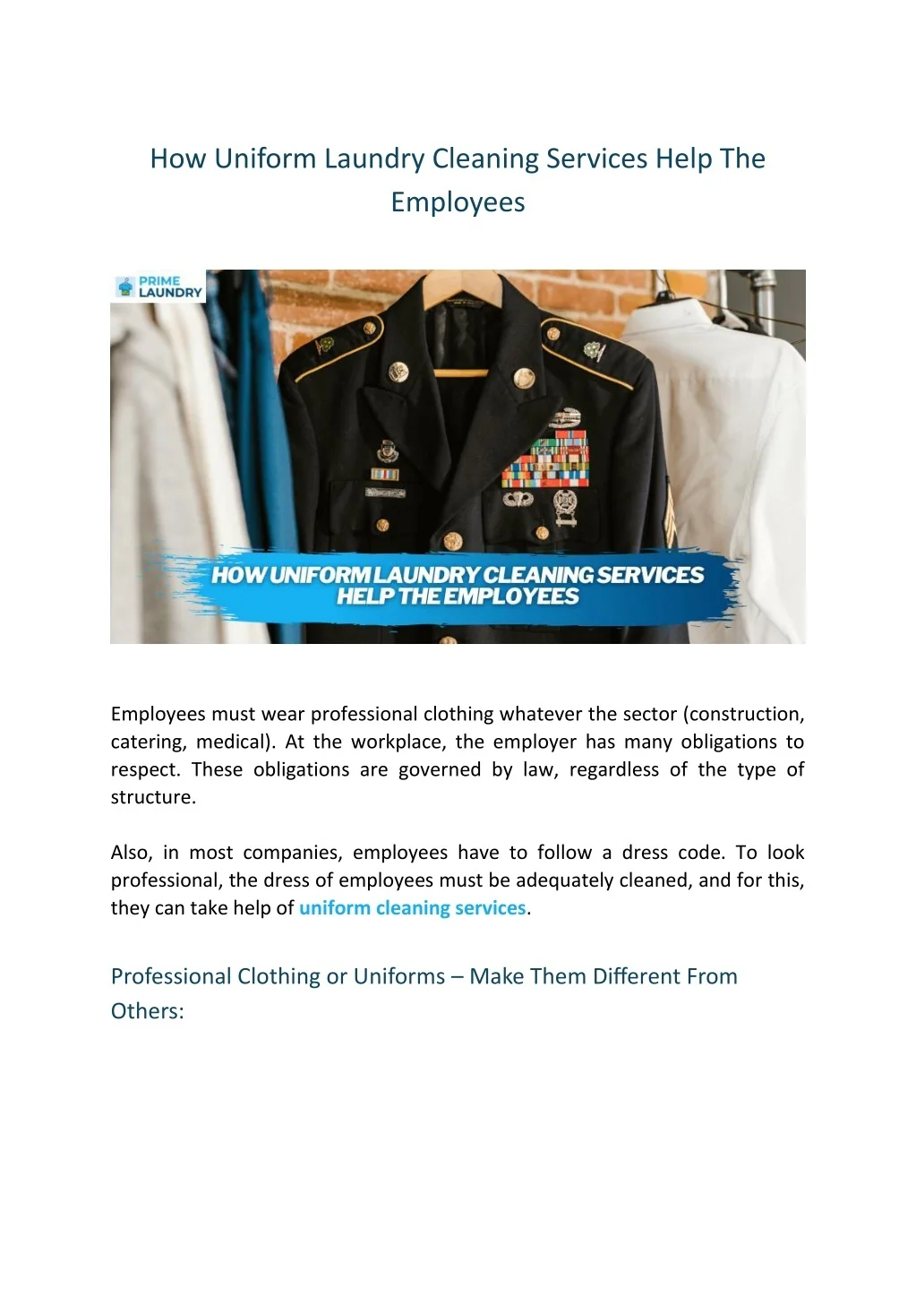 PPT - How Uniform Laundry Cleaning Services Help The Employees ...