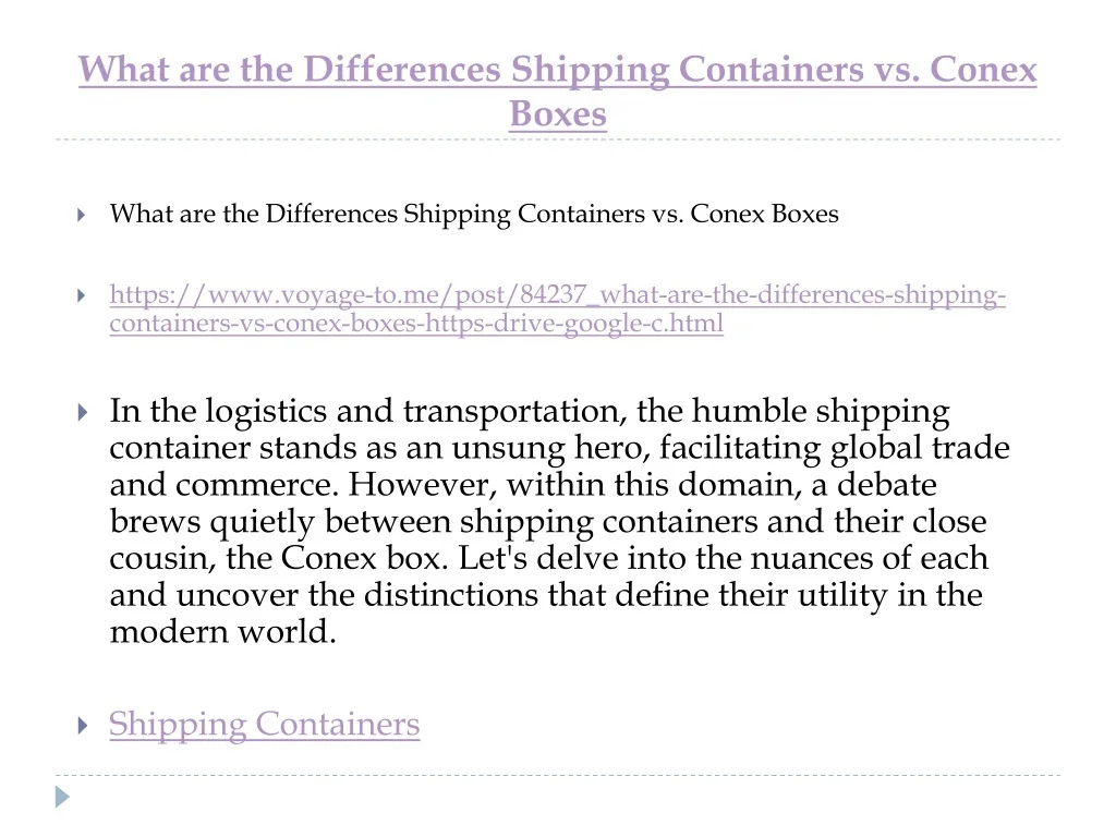PPT - What are the Differences Shipping Containers vs. Conex Boxes ...