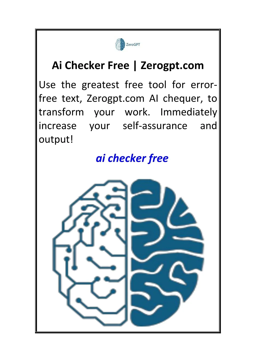 PPT - Ai Checker Free Zerogpt.com PowerPoint Presentation, free ...