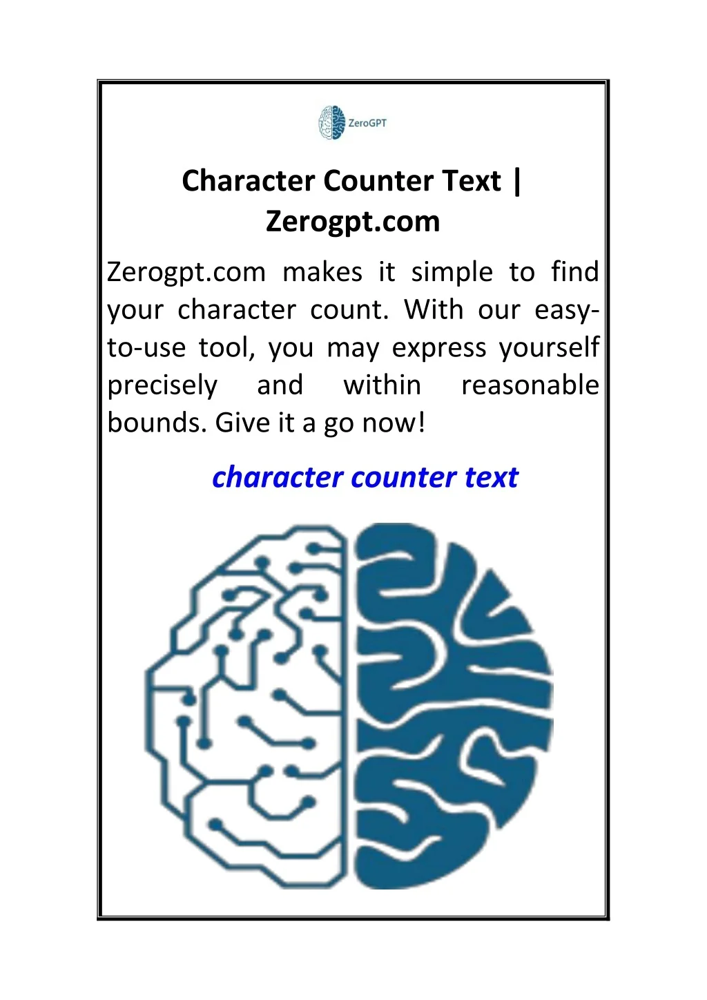 PPT - Character Counter Text Zerogpt.com PowerPoint Presentation, free ...