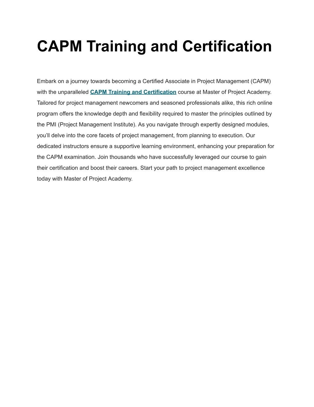 PPT - CAPM Training and Certification PowerPoint Presentation, free ...