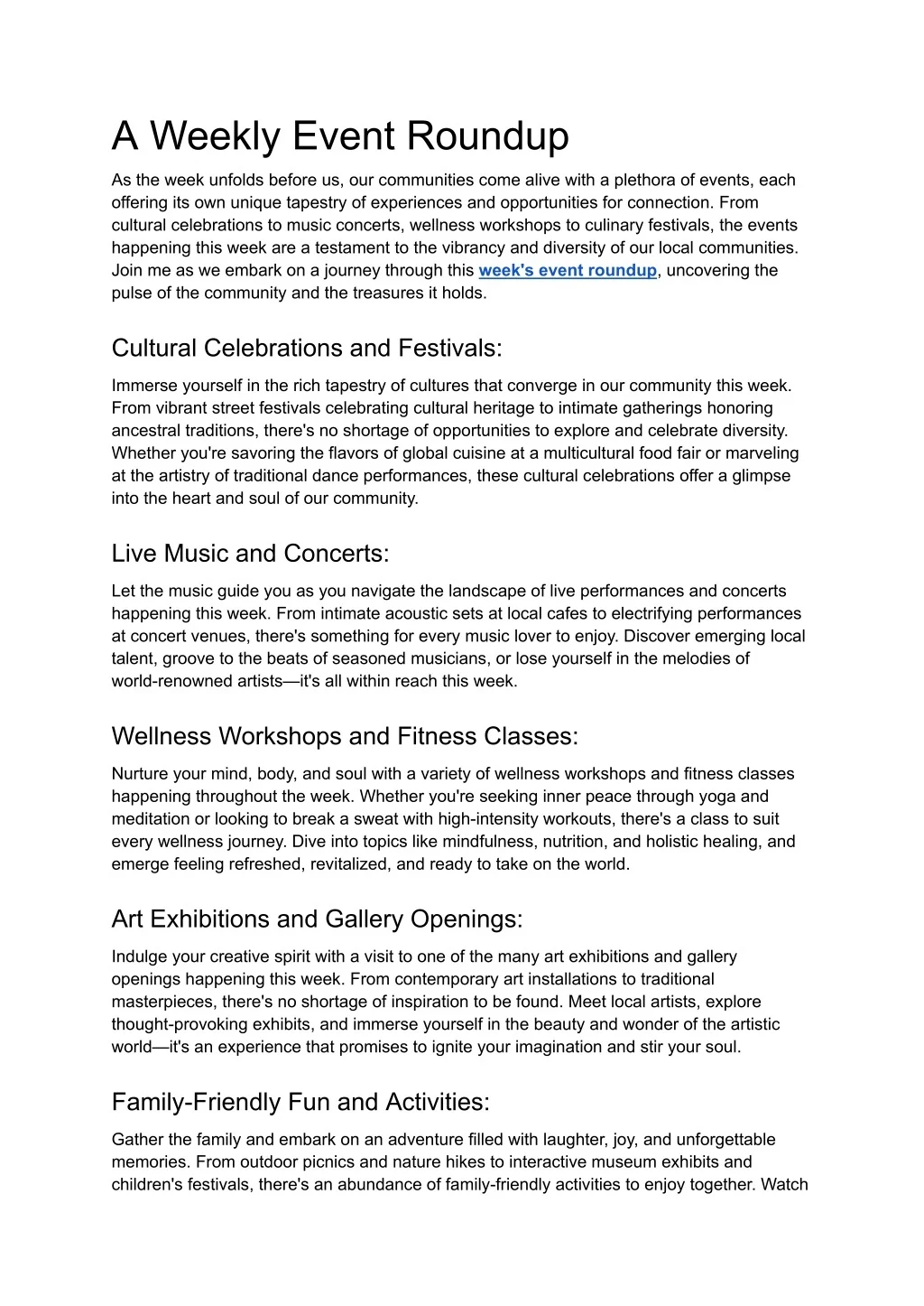 PPT - A Weekly Event Roundup PowerPoint Presentation, free download ...