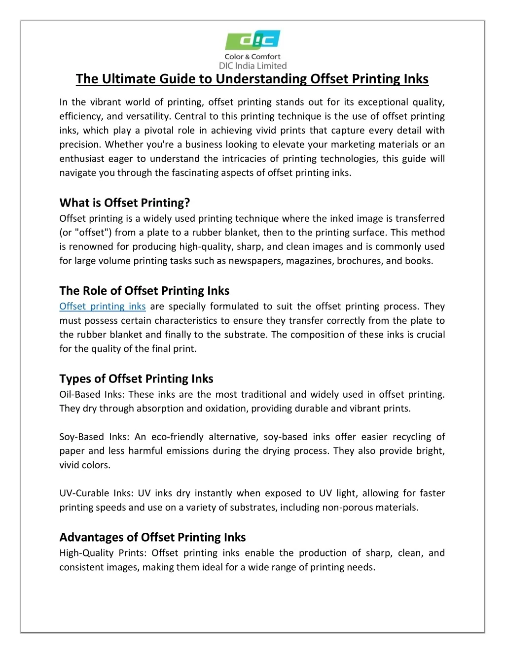 PPT - The Ultimate Guide to Understanding Offset Printing Inks ...