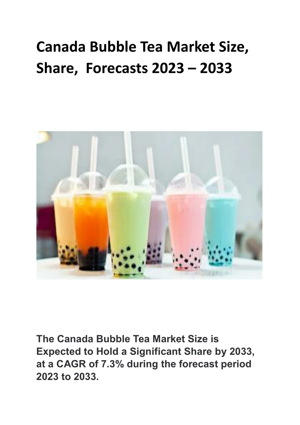 PPT - Canada Bubble Tea Market PowerPoint Presentation, free download ...