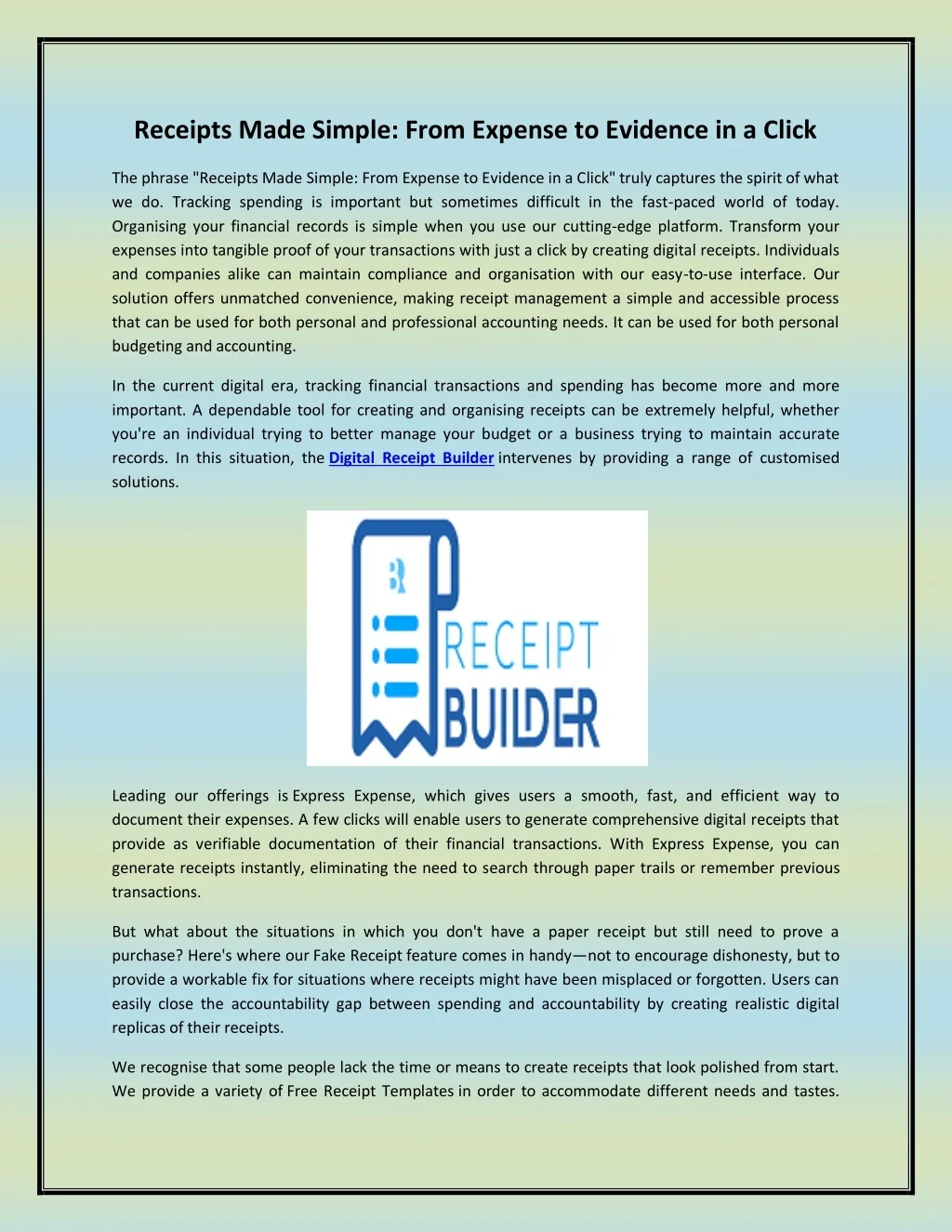 PPT - Receipts Made Simple PowerPoint Presentation, free download - ID ...