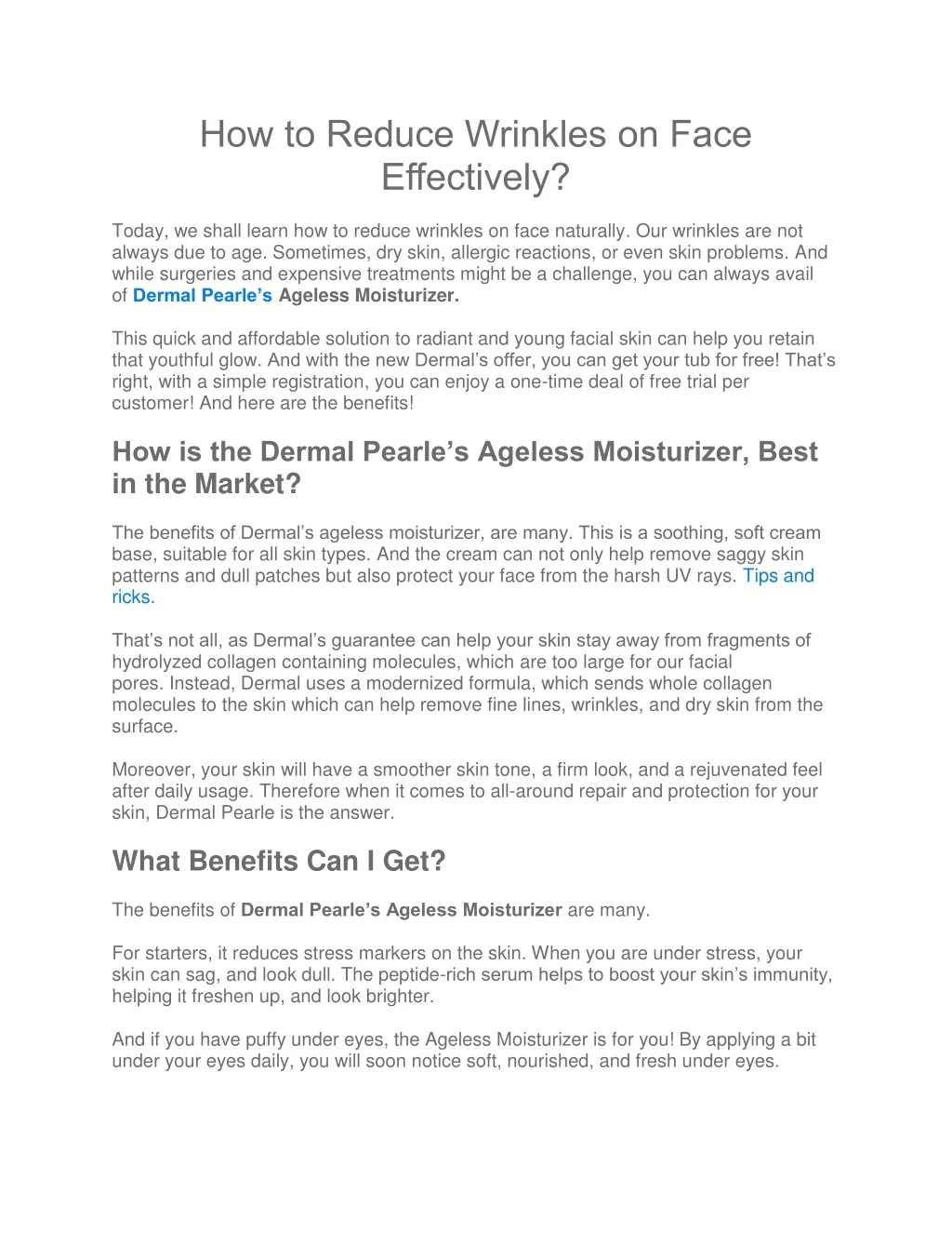 PPT - How to Reduce Wrinkles on Face Effectively PowerPoint ...