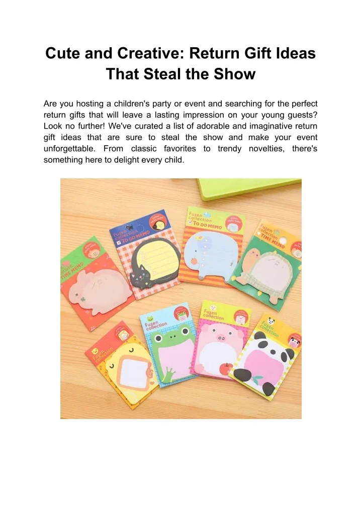 PPT - Cute and Creative_ Return Gift Ideas That Steal the Show ...