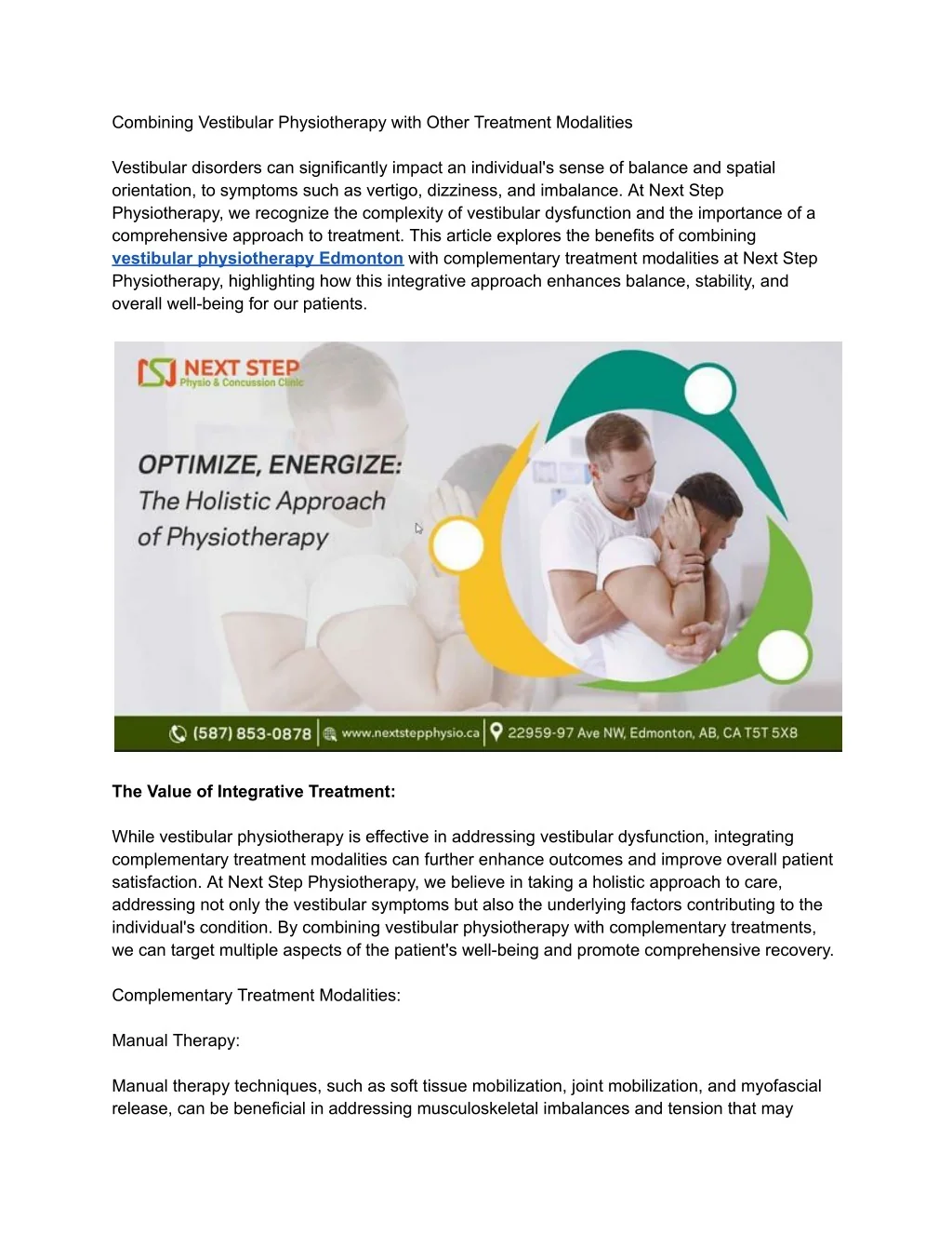 PPT - Combining Vestibular Physiotherapy with Other Treatment ...