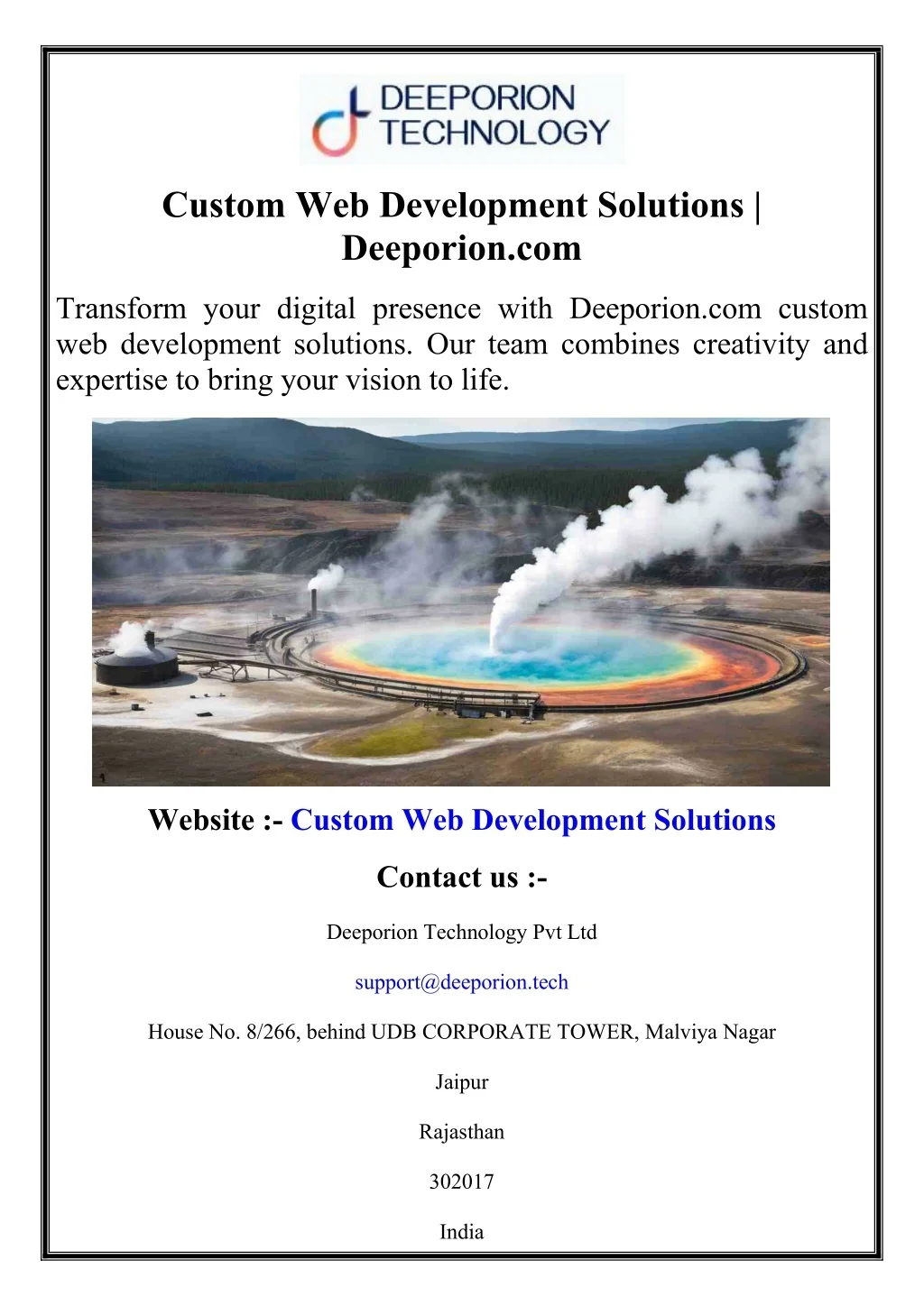 PPT - Custom Web Development Solutions Deeporion.com PowerPoint ...