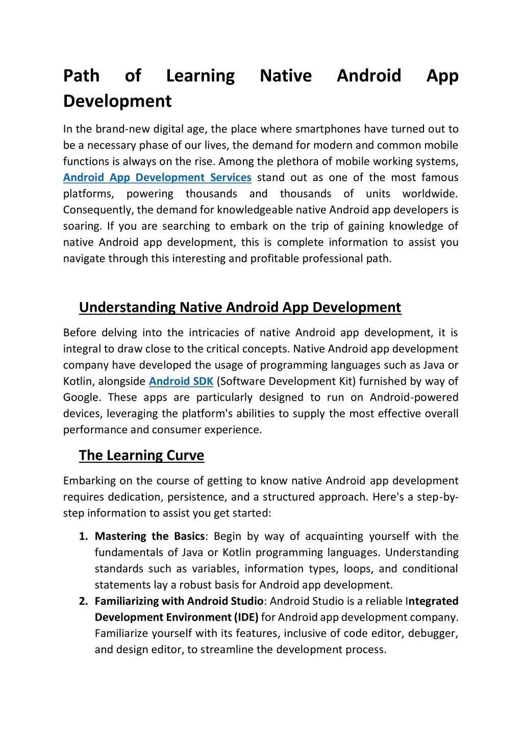 PPT - Siddhi Infosoft - Path of Learning Native Android App Development ...