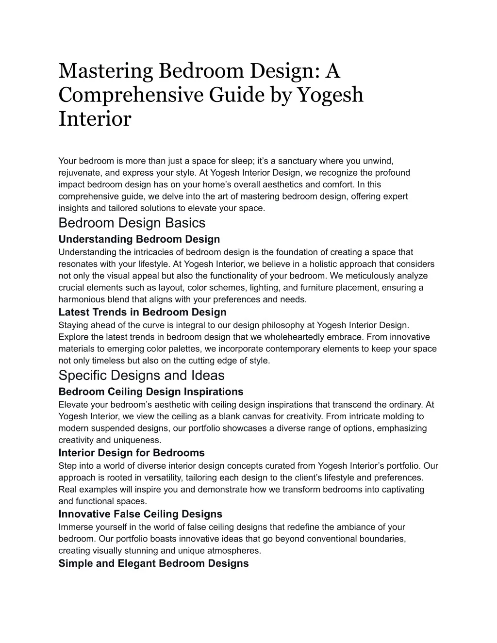 PPT - Mastering Bedroom Design_ A Comprehensive Guide by Yogesh ...