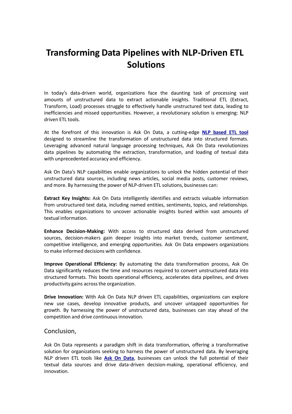 PPT - Transforming Data Pipelines with NLP Driven ETL Solutions PowerPoint Presentation - ID ...