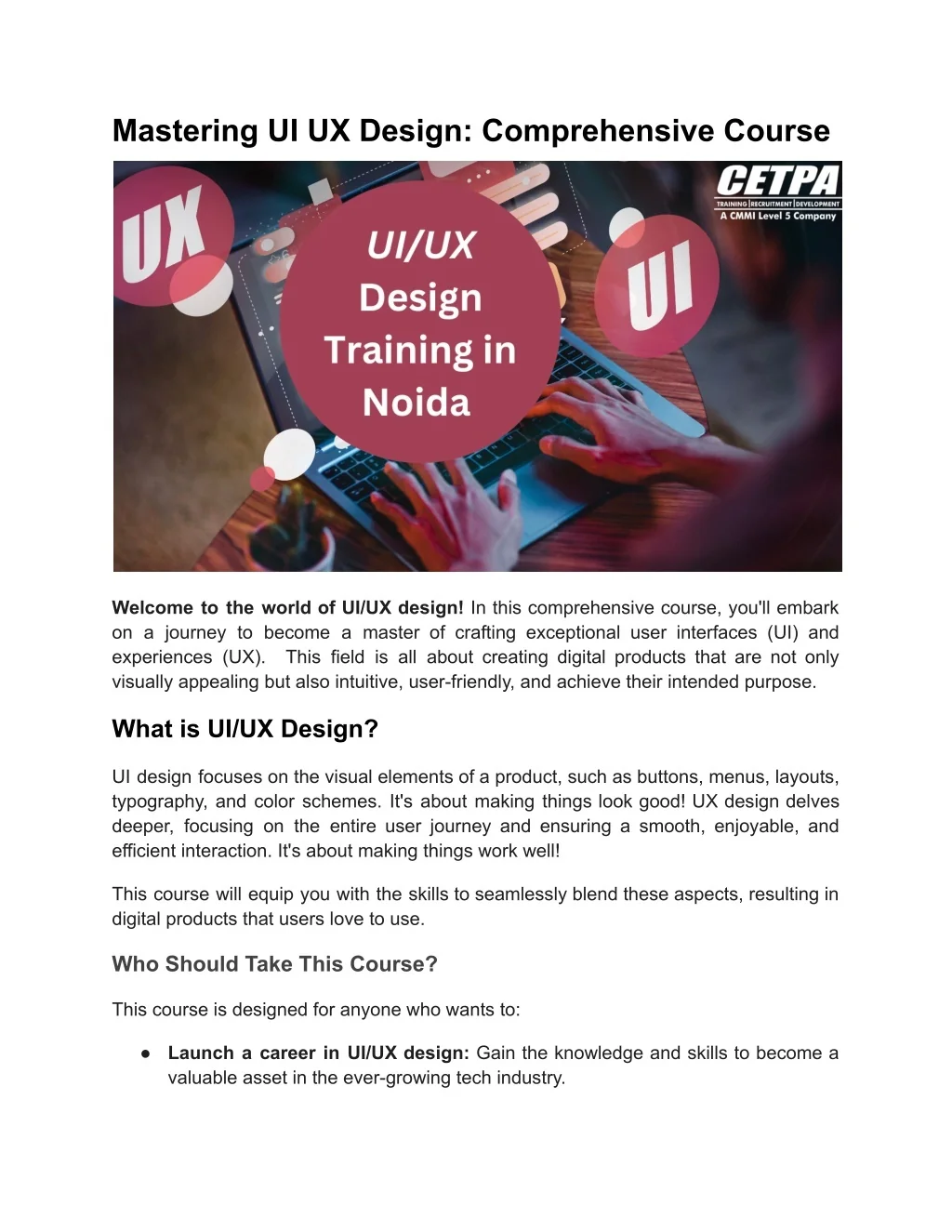 PPT - Mastering UI UX Design_ Comprehensive Course - PDF PowerPoint Presentation - ID:13076579