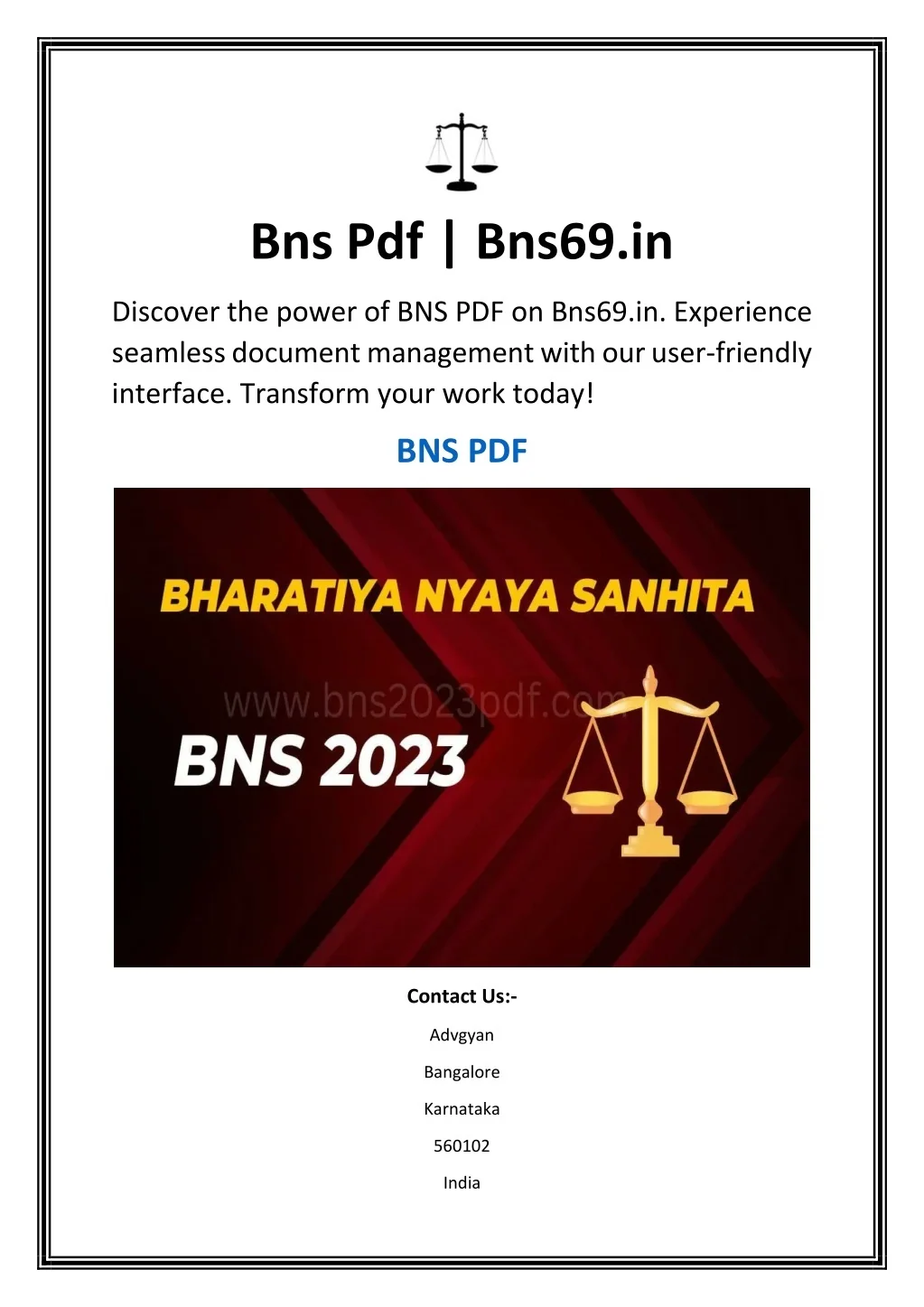 PPT - Bns Pdf Bns69.in PowerPoint Presentation, free download - ID:13077310