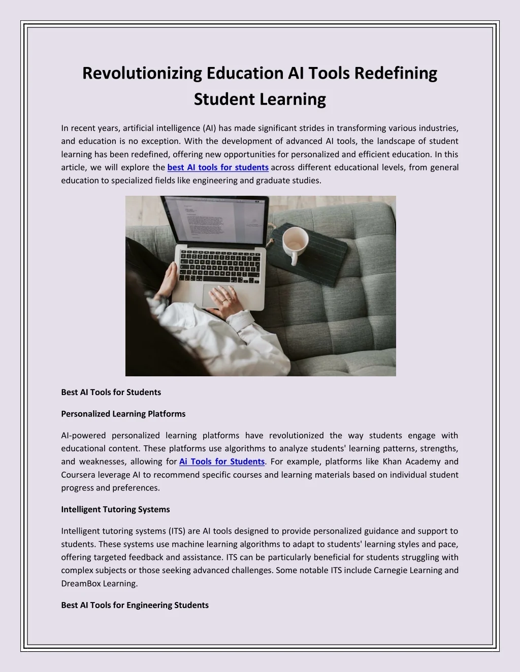 PPT - Revolutionizing Education AI Tools Redefining Student Learning ...