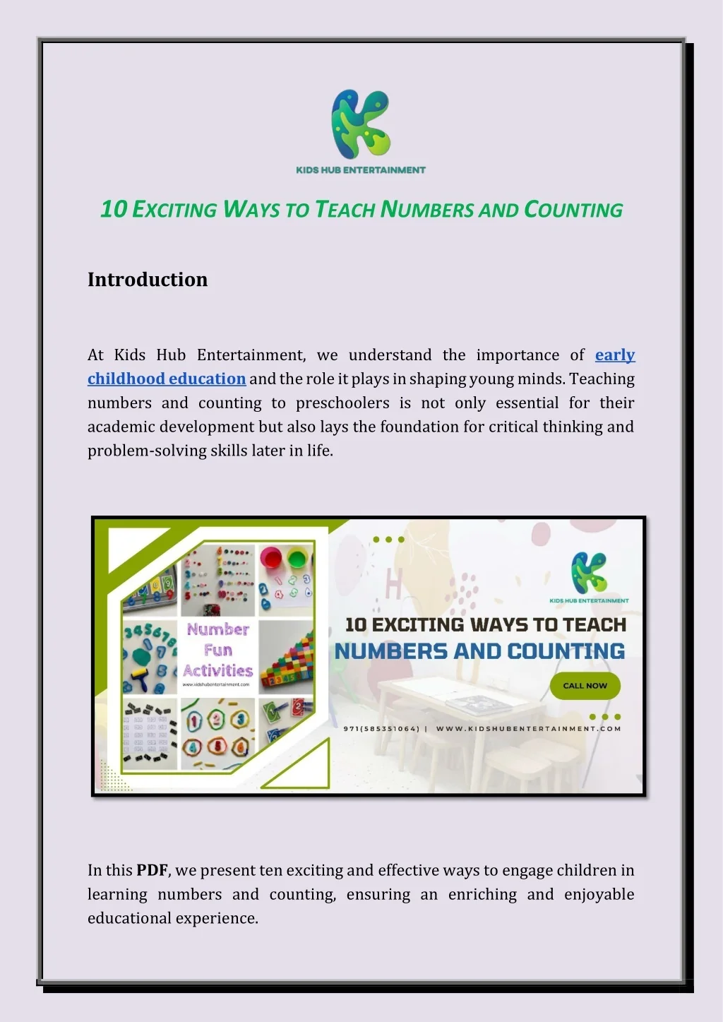 PPT - 10 Exciting Ways to Teach Numbers and Counting - www ...