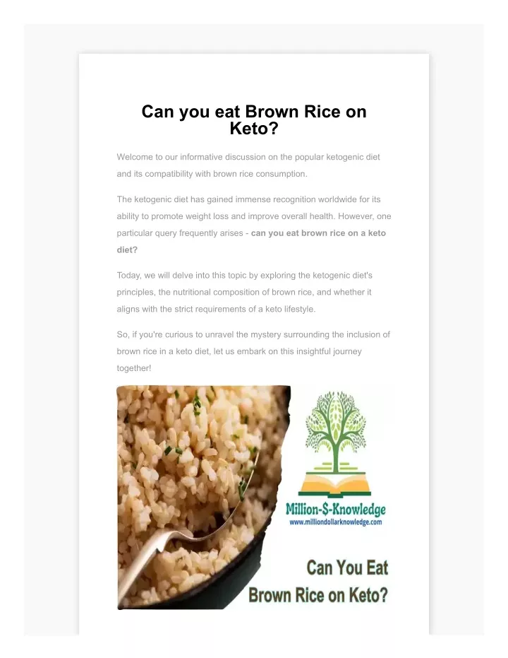 PPT - Can you eat Brown Rice on Keto PowerPoint Presentation, free ... PPT - Can you eat Brown Rice on Keto PowerPoint Presentation, free ...
