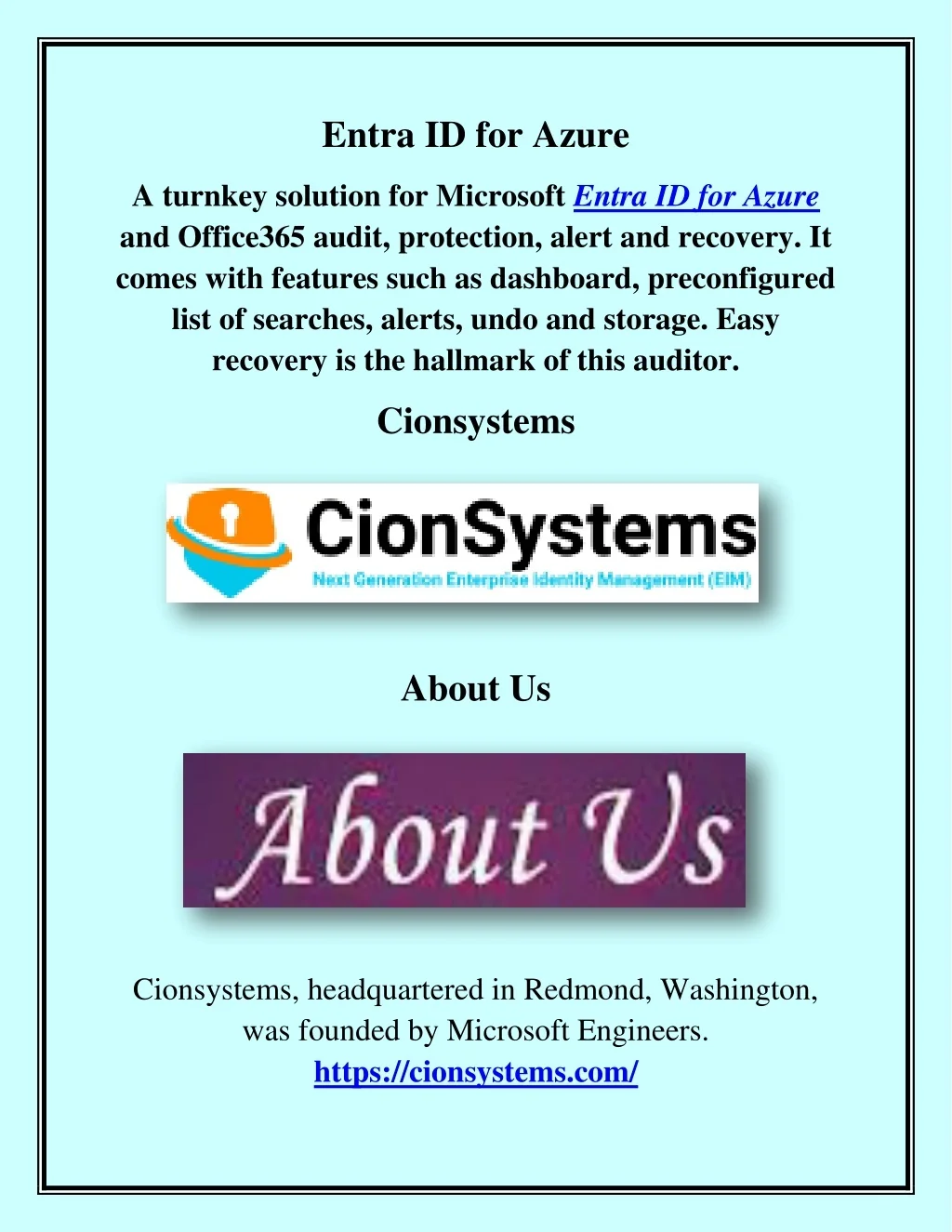 PPT - EntraID for Azure, cionsystems.com PowerPoint Presentation, free ...