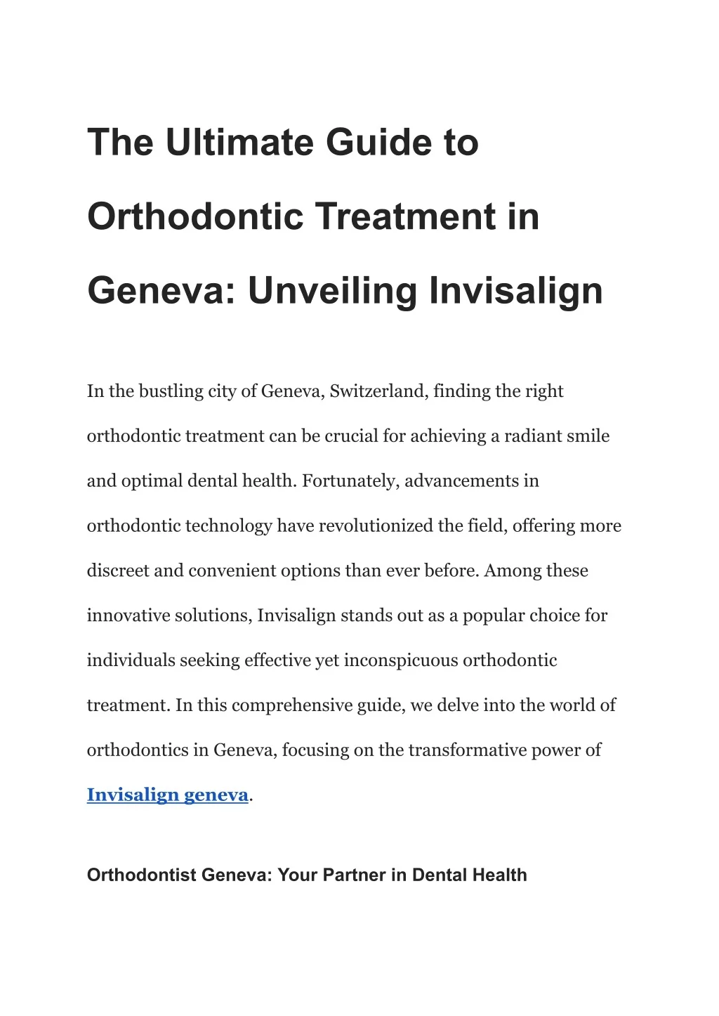 PPT - The Ultimate Guide to Orthodontic Treatment in Geneva_ Unveiling ...