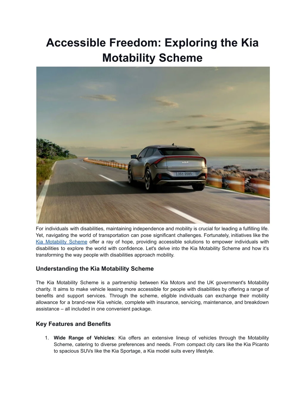 PPT - Accessible Freedom: Exploring the Kia Motability Scheme PowerPoint Presentation - ID:13098408