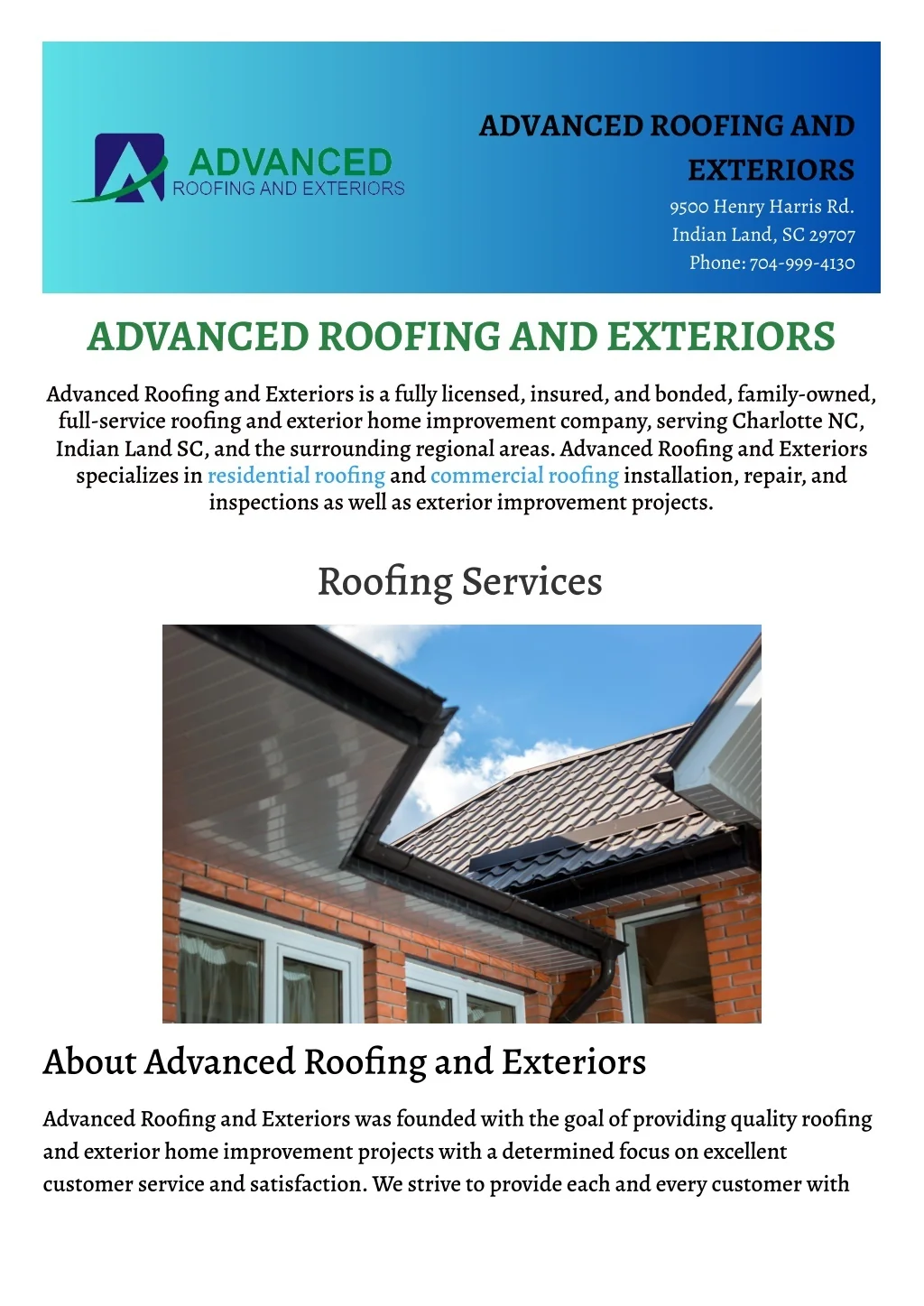 PPT - ADVANCED ROOFING AND EXTERIORS PowerPoint Presentation, free ...