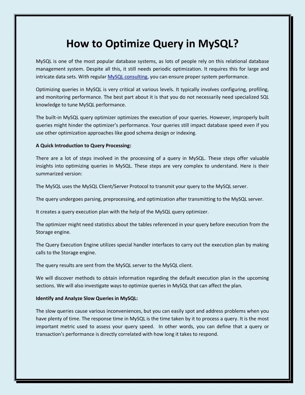 PPT - How to Optimize Query in MySQL PowerPoint Presentation, free download - ID:13103266