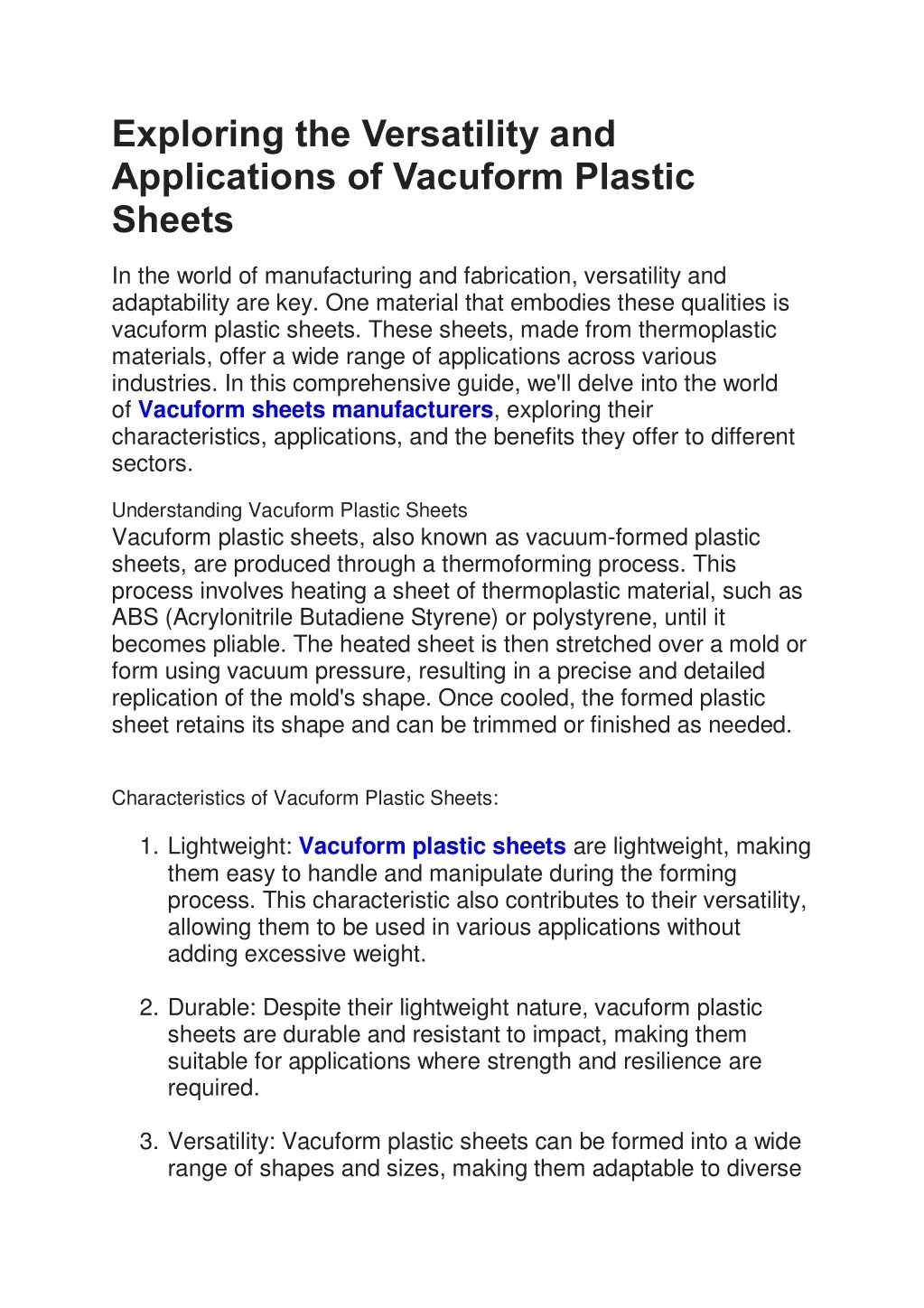 PPT - Exploring the Versatility and Applications of Vacuform Plastic ...