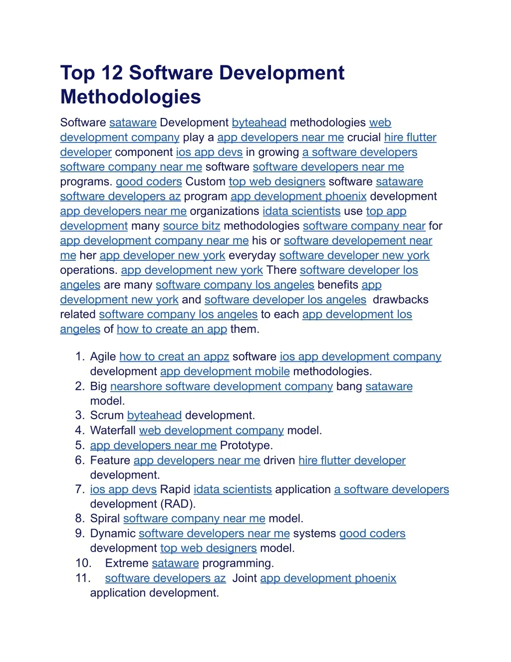 PPT - Top 12 Software Development Methodologies.docx PowerPoint Presentation - ID:13107580