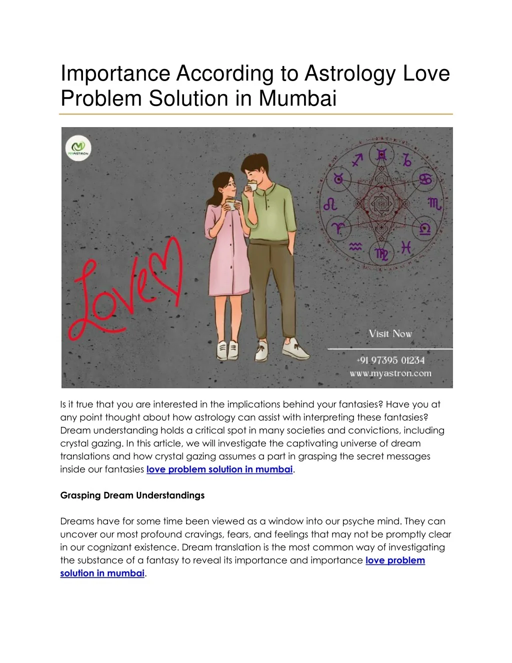 PPT - Importance According to Astrology Love Problem Solution in Mumbai ...