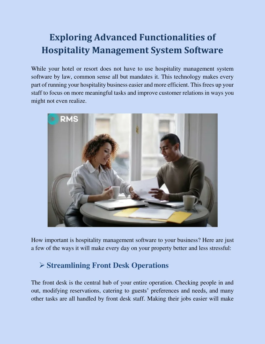 PPT - Exploring Advanced Functionalities of Hospitality Management System Software PowerPoint ...