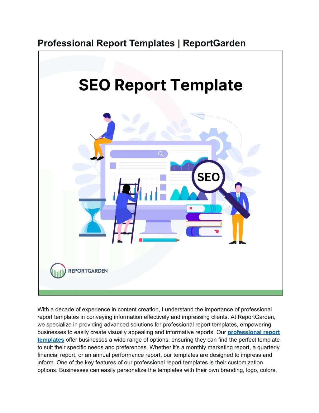 PPT - Professional Report Templates _ ReportGarden PowerPoint ...