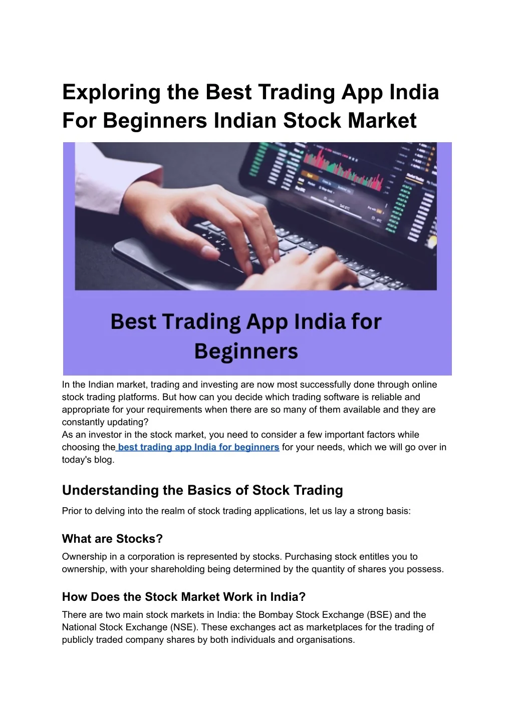 PPT - Exploring the Best Trading App India For Beginners Indian Stock ...