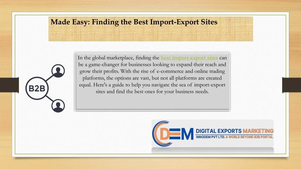 PPT - Finding the Best Import-Export Sites Made Easy PowerPoint ...