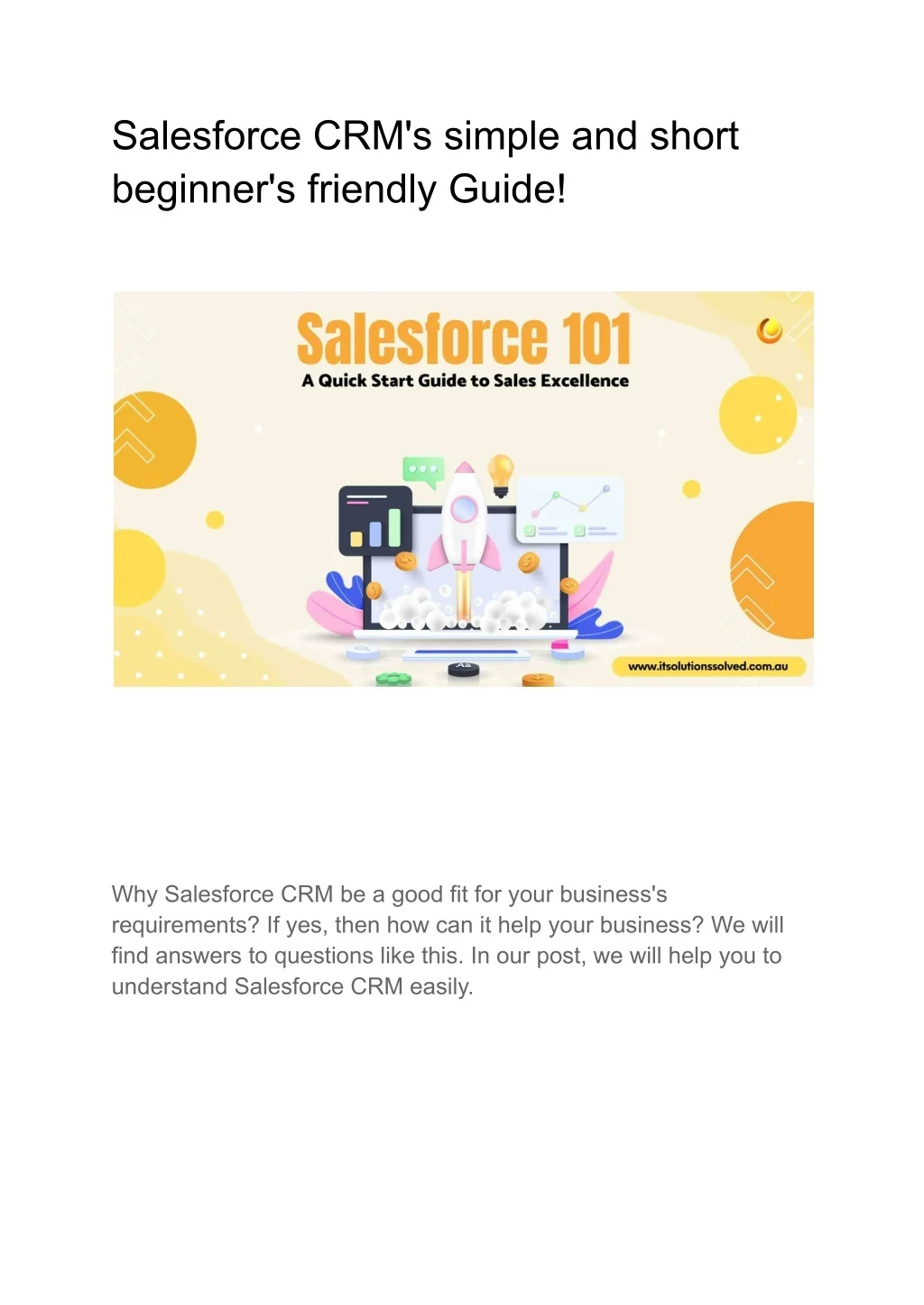PPT - Salesforce CRM's simple and short beginner's friendly Guide ...