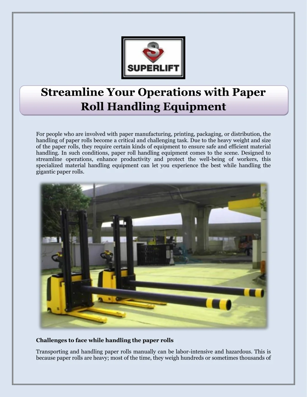 PPT - Streamline Your Operations with Paper Roll Handling Equipment ...