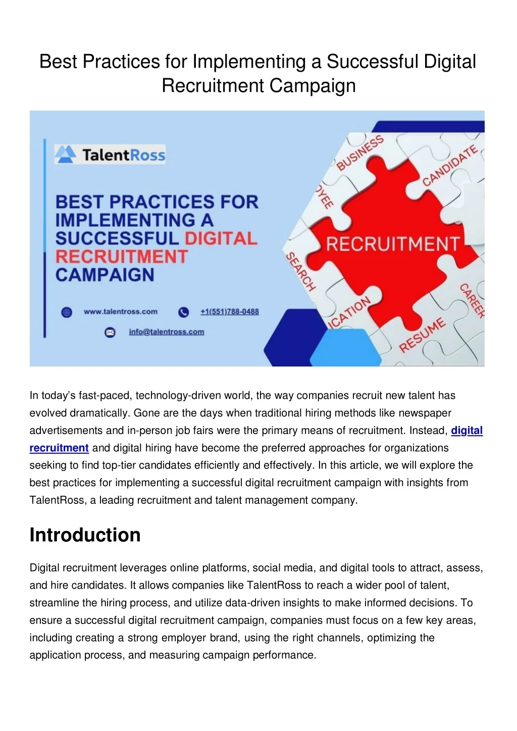 PPT - Best Practices for Implementing a Successful Digital Recruitment ...