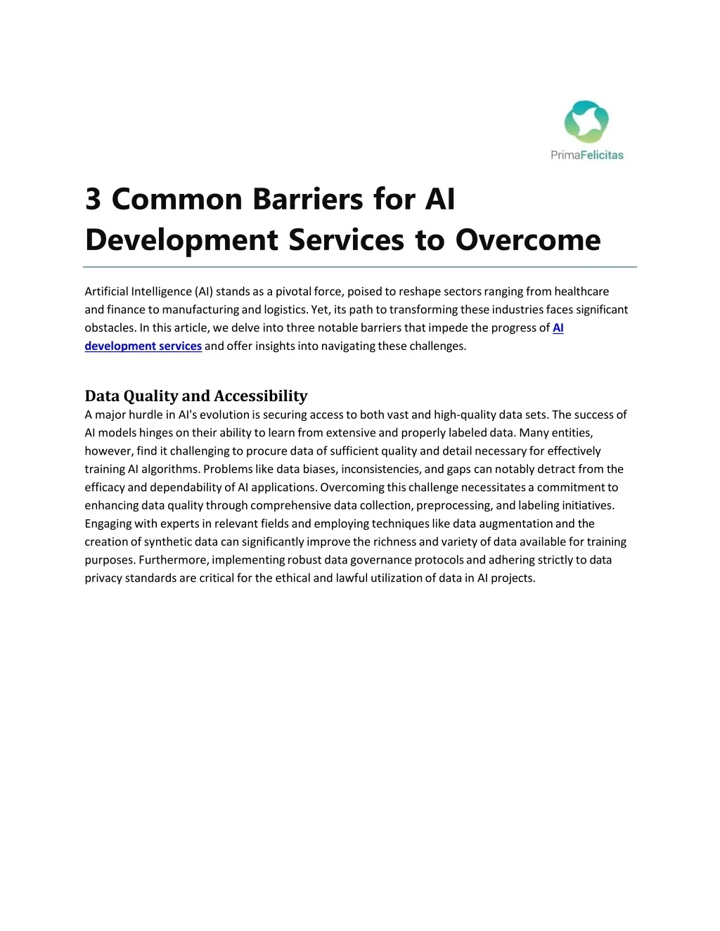 PPT - 3 Common Barriers for AI Development Services to Overcome ...