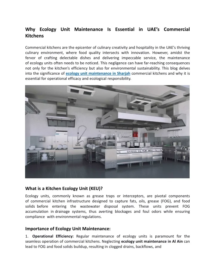 PPT - Why Ecology Unit Maintenance Is Essential in UAE’s Commercial ...