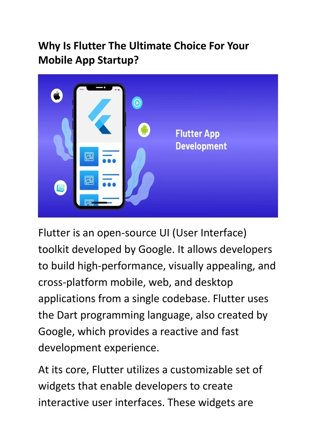 PPT - Why Is Flutter The Ultimate Choice For Your Mobile App Startup ...