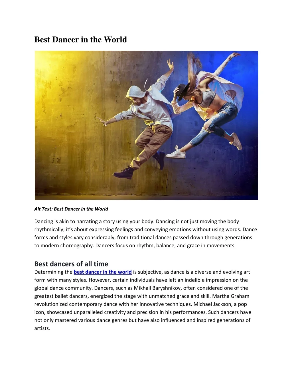 PPT - Best Dancer in the World PowerPoint Presentation, free download ...