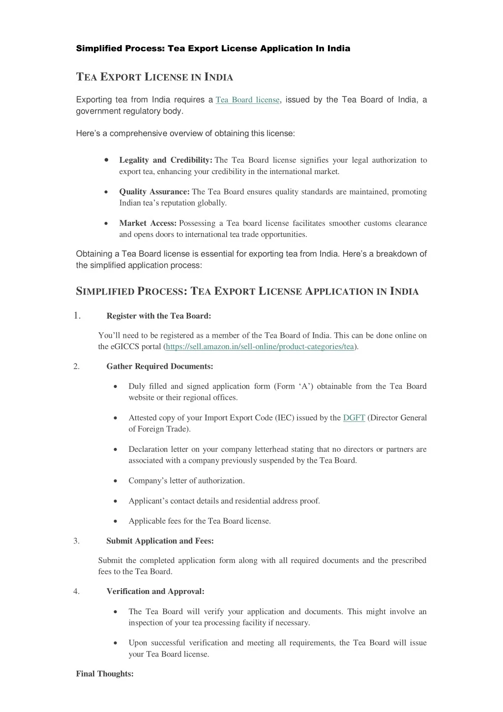 PPT - Simplified Process Tea Export License Application In India ...